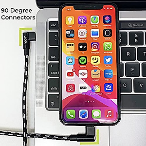 Agoz 10FT Apple MFI Certified Lightning to USB C Cable 90° Right Angle FAST Charger Cord Compatible With iPhone 14, 13, 12 Pro Max, iPhone SE, 11 Pro Max, iPhone XS MAX, iPhone XR X XS, iPhone 8 7 6 5