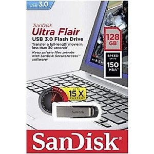 SanDisk 128GB Ultra Flair USB 3.0 Flash Drive 128 Gig High Speed Memory Pen Drive (SDCZ73-128G-G46) Bundle with (1) Everything But Stromboli Lanyard