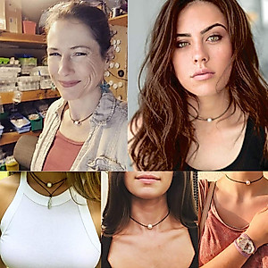 Pearl Necklace Single Pearl Choker Necklace for Women Leather Cord Choker for Teen Girls Handmade Choker Jewelry Gift