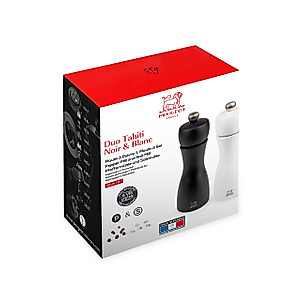 Peugeot 2/24260 Tahiti 6 Inch Black Pepper Mill and White Salt Mill Set