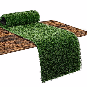 XLX TURF Grass Table Runner 12 x 36 Inch, Green Artificial Tabletop Decor for Wedding, Birthday Party, Banquet, Baby Shower