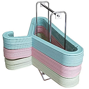 Hanger Stacker Caddy Holder Storage Stainless Steel Clothes Hanger Organizer Rack for Closet Tidier Laundry Room (Silver-1 Pack)
