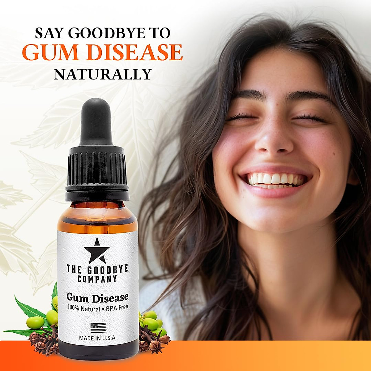 The Goodbye Company Gum Disease Treatment - 100% Pure Neem & Clove Oil - Natural Gingivitis Remedy - Non-Toxic, BPA-Free Oral Care - Fast-Acting Gum Healer (30ml)