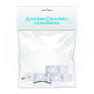 Amazing Drapery Hardware Clear Cord Guides, Set of 3 (Screws Included), for Roller and Roman Shades - Child and Household Safety Solution