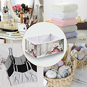Kigai Christmas Snowman Cube Storage Bins - 11x11x11 in Large Foldable Cubes Organizer Storage Basket for Home Office, Nursery, Shelf, Closet