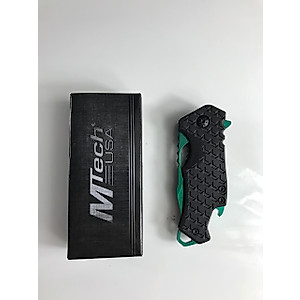 Small Colored MTech Style Pocket Knife Spring Asissted (Green)