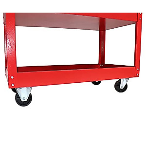 Dragway Tools 3 Tray Service Utility Cart 150 LBS Load Capacity with Swivel 360° Wheels Tool Cart Multifunctional