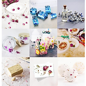 Natural Dried Flowers Kit 10 Bags, Dried Flowers Herbs for Soap Making,Candle, Resin Jewelry, Bath, Dried Flowers Bulk Include Rose Buds,Lavender,Jasmine and More