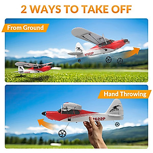 VOLANTEXRC RC Planes Sport Cub S2 for Kids, 2.4Ghz 2CH Remote Control Airlane Portable & Easy to Fly Outdoor Toy Gifts with Gyro Stabilizer for Beginner (Red)