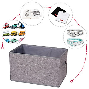 TENABORT 5 Pack Large Foldable Closet Storage Bins with Handle, Fabric Storage Organizer Cube Colth Containers Linen Box Shelf Baskets for Clothes Clothing Shelves Wardrobe Home Office