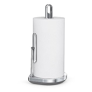 simplehuman Standing Paper Towel Holder with Spray Pump, Brushed Stainless Steel