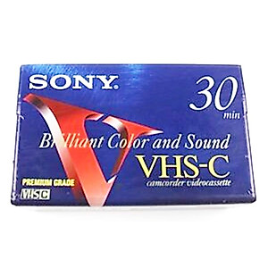 Sony TC-30VHGF 30 Minutes VHS-C Camcorder Videocassette Premium Grade (One Pack)