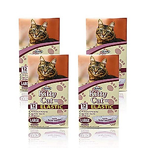 Alfapet Kitty Cat Litter Box Disposable, Elastic Liners- 12-Count-for Medium and Large, Size Litter Pans- with Sta-Put Technology for Firm, Easy Fit- Quick + Clever Waste Cleaners 4 Pack