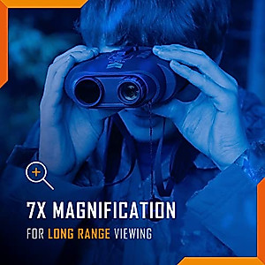 Nightfox 110R Handheld Night Vision Goggles | 7X Optical Magnification, Long Range | Digital Infrared Night Vision Binoculars for Hunting, Survival Gear and Equipment | Infrared Camera with Recording