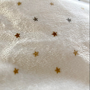 Super Soft Baby Blankets for Girls And Boys 30"X40" Ultra Soft Double Layer Baby Blanket White/Gold Baby Shower Gifts Unisex - Newborn Essentials Must Haves-Machine and Dryer Safe by BAMBINO CREATIONS