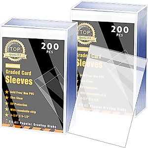 Graded Card Sleeves Resealable Baseball Card Holders Sports Card Sleeves Baseball Cards for Trading Baseball Sports Slab The Gathering Card Sleeves (200 Pieces)