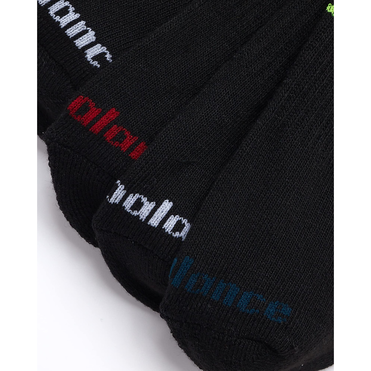 New Balance Boys' Quarter Socks - 16 Pack Soft Cushioned Performance Ankle Socks for Boys - Breathable Boy's Sports Socks, Size Large, Black Assorted