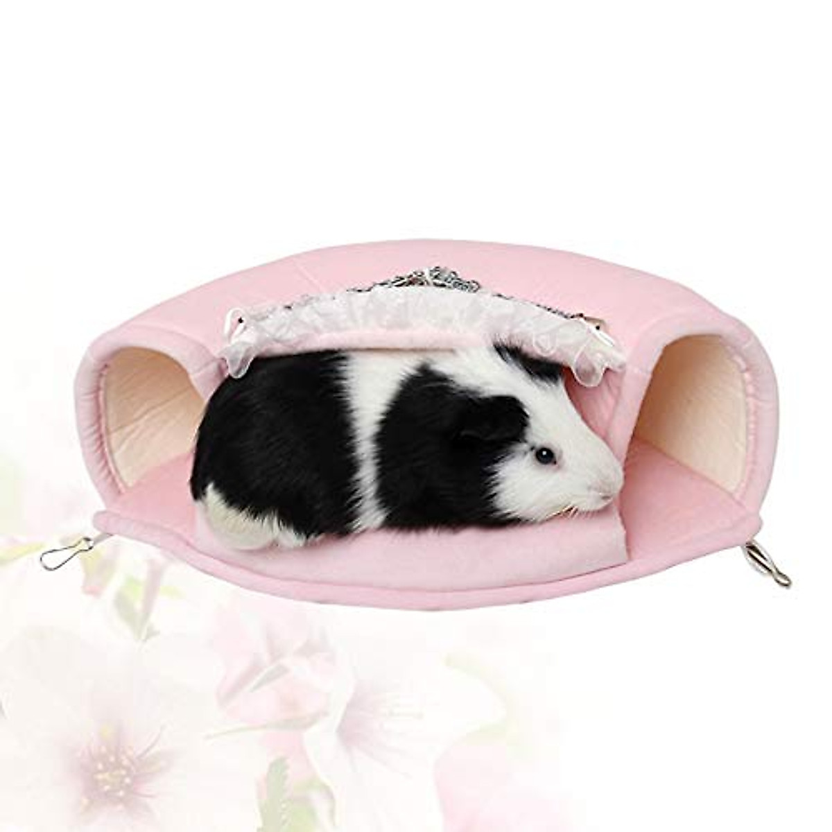 Balacoo Rat Hamster Bed Tunnel Winter Warm Fleece Small Pet Squirrel Hedgehog Chinchilla Rabbit Guinea Pig Bed House Cage Nest Hamster Accessories (Pink, Size S)