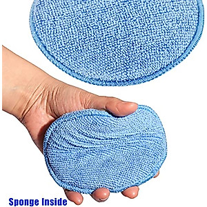 FONAROLL Microfiber Wax Applicator Pads, Car Wax Applicator, Buffing & Detail Polishing Foam Pads for Car Cleaning and Fine Polishing (5" Diameter, 6 Pack)…