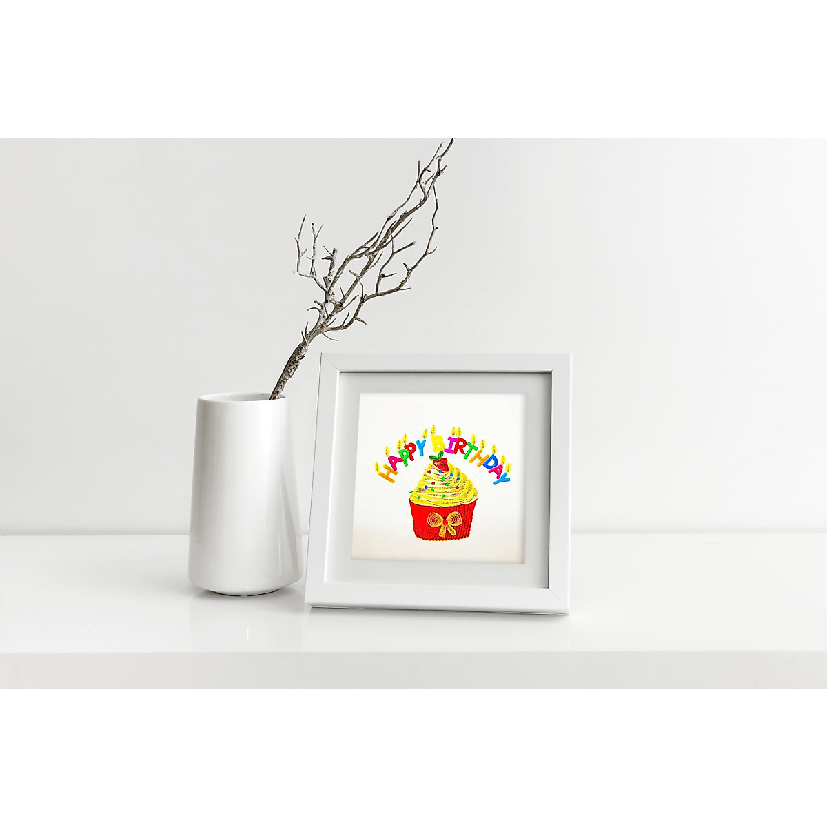 Colorful Happy Birthday Cupcake, Quilling Card 3D - Unique Dedicated Handmade, Design Greeting Card for Birthday | 6" x 6"
