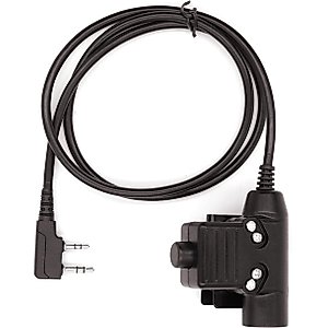 WODASEN Military U94 PTT Adapter Tactical Headset Push to Talk Connector 7.1mm TP-120 to 2 Pin Walkie Talkie for Baofeng UV-5R UV-82 UV-82hp BF-888s AR-152 Archsell AR-5 Kenwood Radio NATO-US Wiring