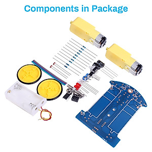 MiOYOOW Practice Soldering Learning Electronics DIY Kit Smart Car TT Motor Soldering Project Kits Line Following Robot Beginners DIY Electronics Education School Competition