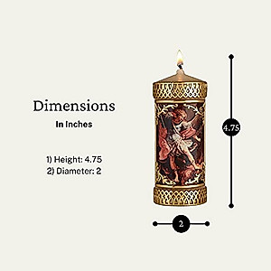 Hand Crafted St Michael The Archangel Catholic Prayer Candle, Unscented Decorative Candles for Devotional, Religious Gifts for Christian Families, 4.75 Inches
