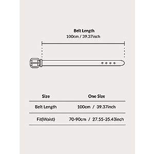 Verdusa Women's Cow Print Leather Belts Vintage Weatern Waist Belt Black and White 80