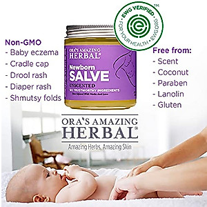 Newborn Salve, Baby Calendula Cream, Baby Acne Treatment, EWG Verified Baby Eczema Cream, Cradle Cap Treatment, Diaper Ointment, Natural Baby Care with Organic Calendula, Ora's Amazing Herbal