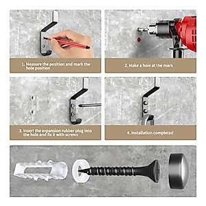 10PCS Wall Hooks for Hanging,Black Wall Hooks Coat Metal Wall Hooks Towel Hooks for Wall,Heavy Duty Single Prong Wall Hooks with 20 Pieces Screws for Robe Hooks Wall Mounted for Key Towel Bags Hat