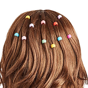 WILLBOND Hair Clip, 300 Pieces Mini Hair Claw Clips for Braids for Girls, Mini Hair Beads Rainbow Tiny Plastic Jaw Clips for Women