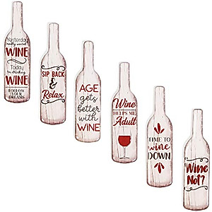 Fun Wine Bottle Magnets for Refrigerators (4 in, 12 Pack)