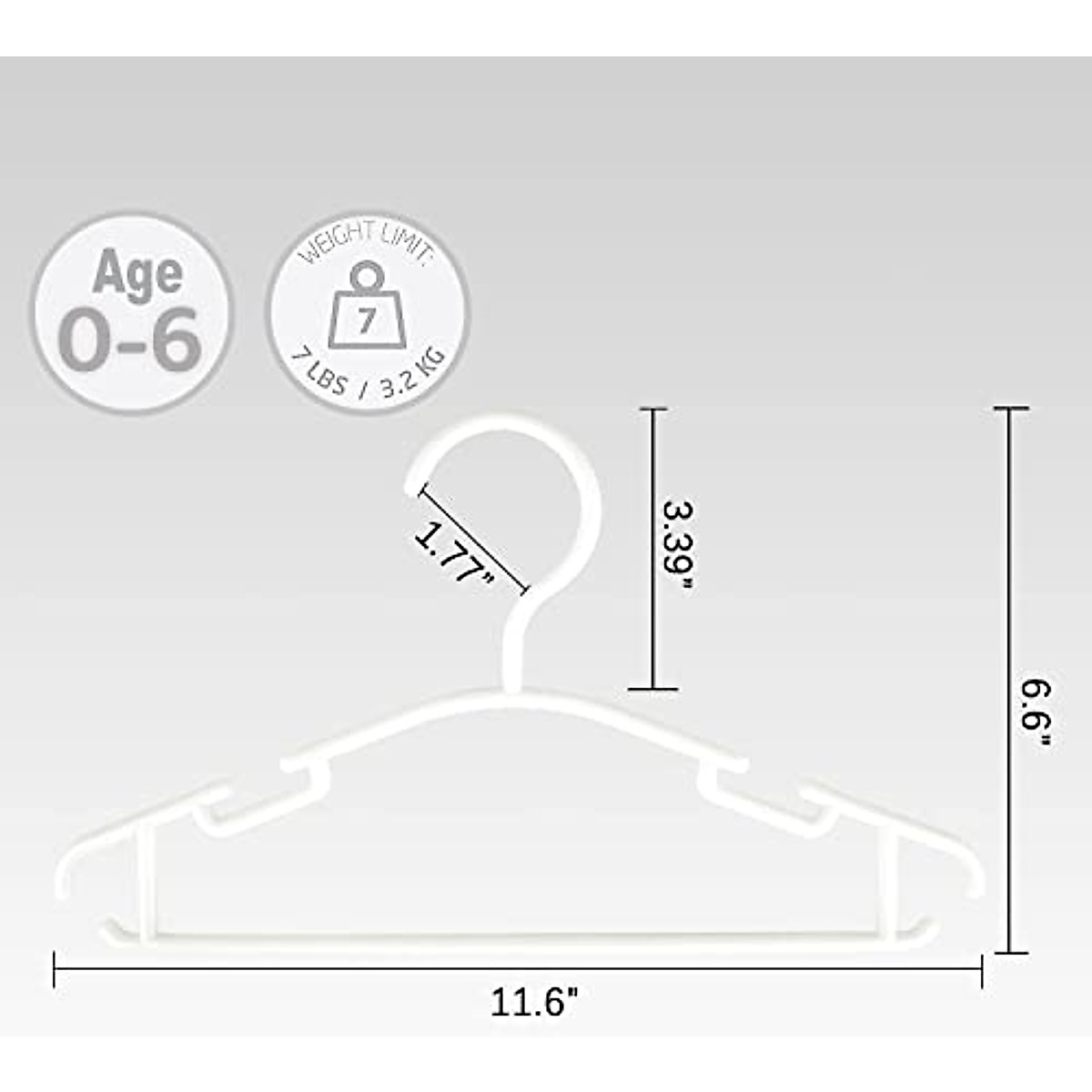 Baby Hangers for Closet - Kids Hangers - Toddler Hangers Childrens Hangers Kids Coat Hangers White (20 Pack)