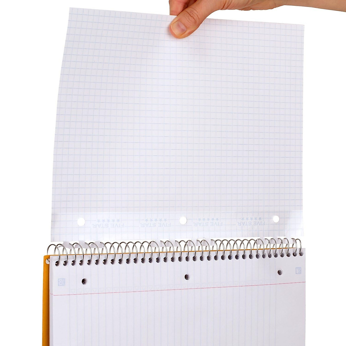 Five Star Insertable Loose Leaf Paper, 1 Pack, 3 Hole Punched, Reinforced Filler Paper, Graph Ruled Paper to Add and Rearrange Pages in Spiral Notebook, 11-1/2" x 8", 75 Sheets/Pack (17018)