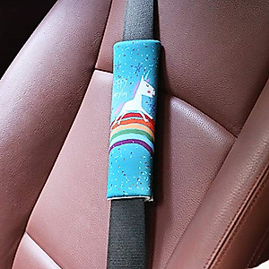 Seatbelt Covers for Kids,2 Pack Unicorn Seat Belt Cushion Shoulder Strap Pad,Universal Cute Cartoon Car Seat Belt Pad for Adults Children Toddler,Baby Girl Boy Carseat Neck Harness Protector
