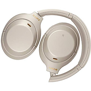 Sony WH1000XM4/S Premium Noise Cancelling Wireless Over-The-Ear Headphones with Built in Microphone Silver Bundle with Deco Gear Premium Hard Case + Pro Audio Headphone Stand + Microfiber Cloth