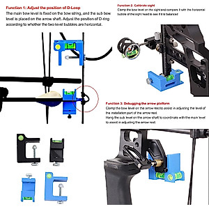 SOPOGER Archery Multifunctional Bow Level Tuning and Mounting String 3D Printing Compound Bow Sight Tuning Bubble Level Combos Tool Kit for Compound Bows (Black)