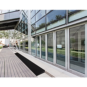 CINNYE 1.2'' Rise Solid Rubber Wheelchair Ramp,Threshold Ramp Used for Thresholds,Doorways and Bathroom (High:1.2 Inch(Pack of 1)) Black