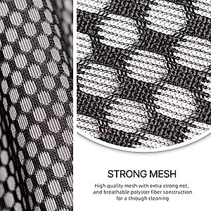 KOOZTI Mesh Clothespin Bag Holder Outside, Multiple Hanging Methods Clothes Pin Bag with Drawstring Closure, Ventilation and Moisture Resistance, Large-Capacity Clothespin Storage Organizer with Hooks