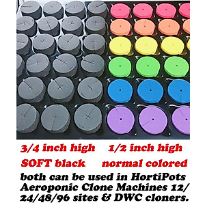 Cloning Collars 2 Inch, 2 Neoprene Inserts for Net Pots and Cloning Machines, Color-Mixed (192 Pack)