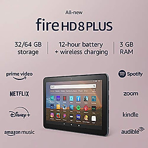 Amazon Fire HD 8 Plus tablet, HD display, 32 GB, our best 8" tablet for portable entertainment, Slate (Renewed Premium)