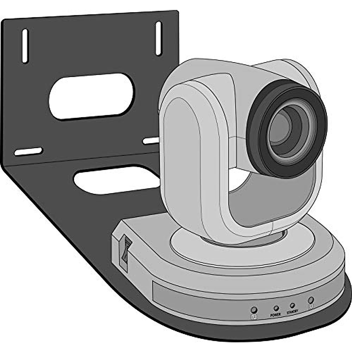 DIYE Universal Wall Camera Mount for PTZOptics HuddleCamHD Bracket | HuddleCamHD Cameras, PTZ Optics Camera, Compatible with Sony Panasonic & More | Small Based (Black)