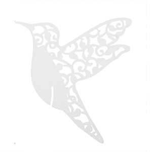 Generic Wedding Name Cards, 50pcs Little bird Shape Wedding Hollow Name Place Cards Guest Cards for Wine Glass Table Name Place Cards for Grand Party (White, Red,) (White), Genericvr9504ebny-01