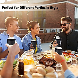 Portable Can or Bottle Cooler & Cup with 2 Detachable Expandable Hose and Bottle Opener Keychain,Hose Funnel Cup for Beverage Drink, Built for Party Bottle Bottle Drinking Funnel(Black)