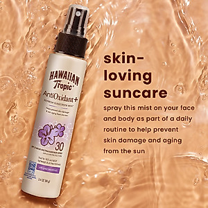 Hawaiian Tropic Skin Defense Sunscreen Mist SPF 30, 3.4oz | Travel Size Sunscreen Spray, Hawaiian Tropic Sunscreen SPF 30, Oxybenzone Free Sunscreen, 3.4oz