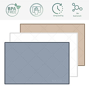 Under the Sink Mat Waterproof, Under Kitchen Sink Liner Mat 22”x34”, Silicone Under Sink Mats and Protectors for Kitchen Bathroom, Flexible & Thick Under Sink Drip Tray with Lip to Catch Water, White