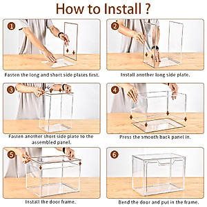 5 Pack Clear Storage Bins with Lids, Storage Containers with Magnetic Door, Stackable Acrylic Display Case for Handbags, Cosmetic, Multifunctional Storage Boxes for Dorm, Living Room, Bedroom Storage