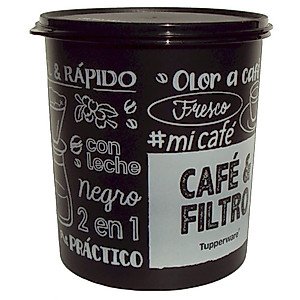 Tupperware Coffee Canister Filter Holder Scoop 15c Capacity Black