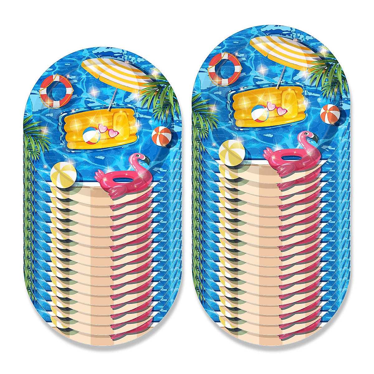 Pool Party Decorations,Summer Party Decorations,Beach Party Decorations Include Pool Party Plate,Dessert Plates,Cups,Napkins (16 Guests)