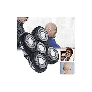 5 Head Shaver Head, Replacement Shaving Head For Shaver, Easy to Install Electric Shaver Head, 4D Rotary Cutting Head Double Ring Blade, Universal For 5 Head Shavers.
